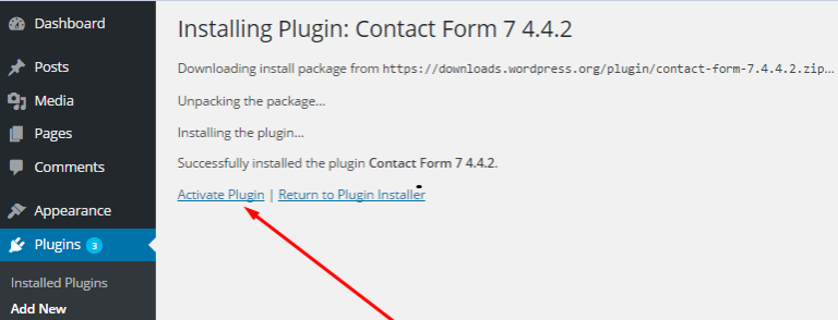 Activate-contact-form-7