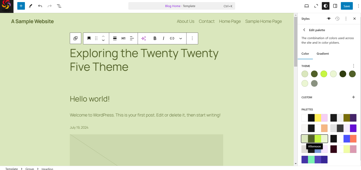 WordPress Twenty Twenty-Five Theme: Patterns, Styles, & Templates