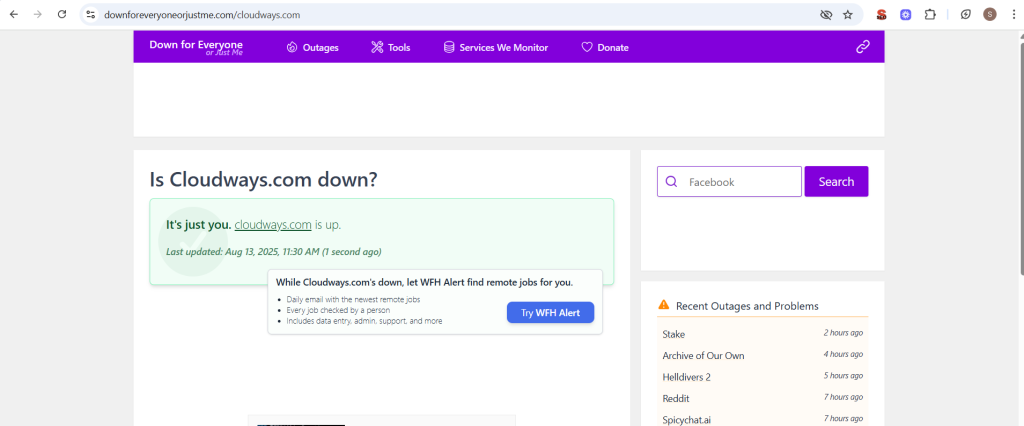 Check if the Website is Down