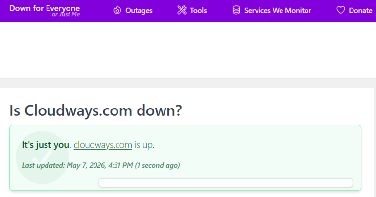 Check is site down | The Official Cloudways Blog