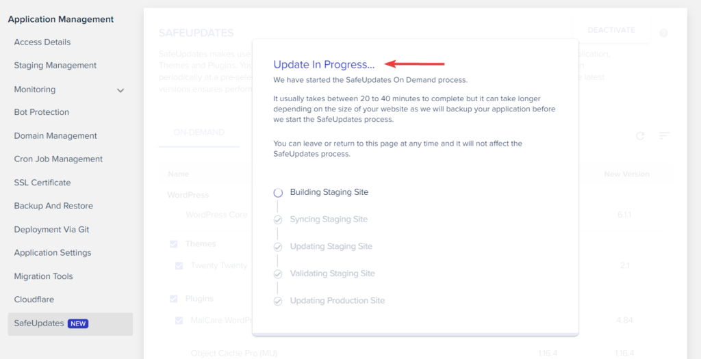 SafeUpdates – Update in Progress
