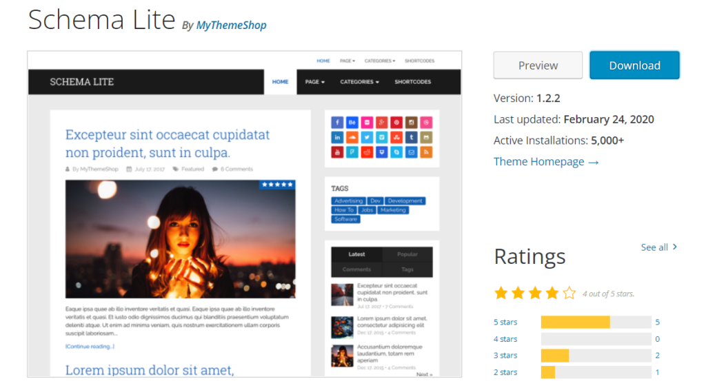Schema Lite wordpress theme